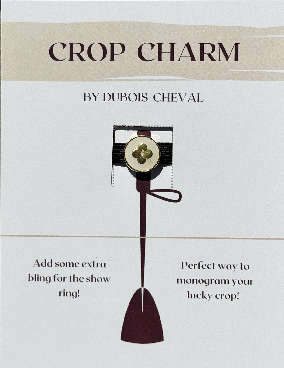 Dubois Cheval Crop Charm - Gold Clover – Alorian Saddlery